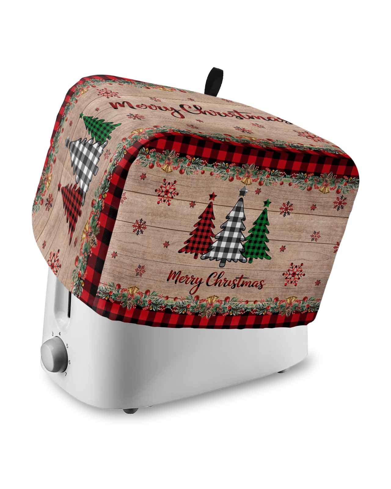Red Plaid Christmas Toaster Cover 4 Slice, Large Kitchen Appliance ...