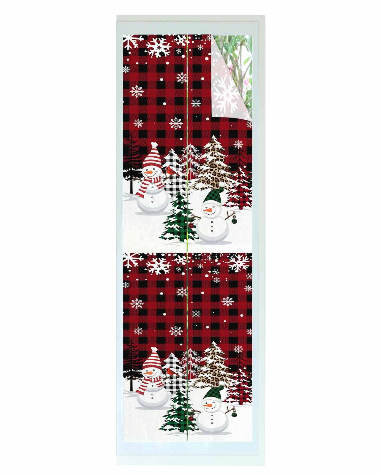 Red Plaid Christmas Window Privacy Film Stained Glass Window Film ...