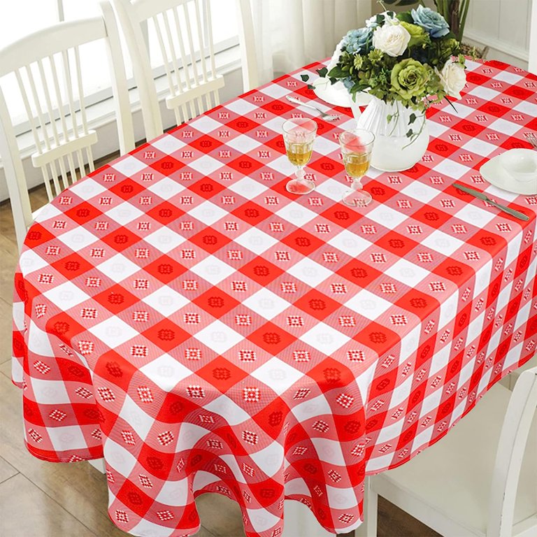 red oval tablecloth