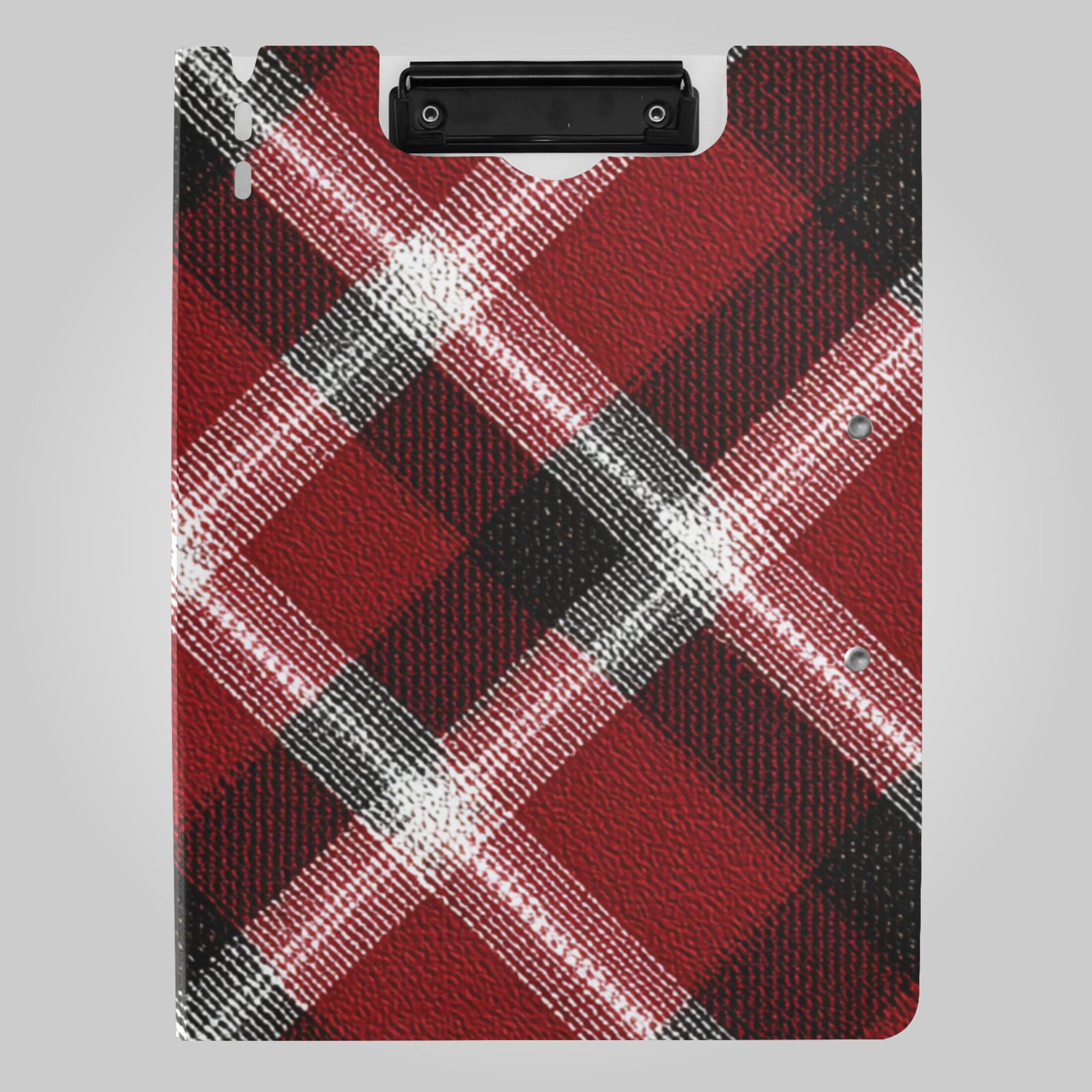 Red Plaids with Black White Lines Foldable Binder Folder Clipboard with ...