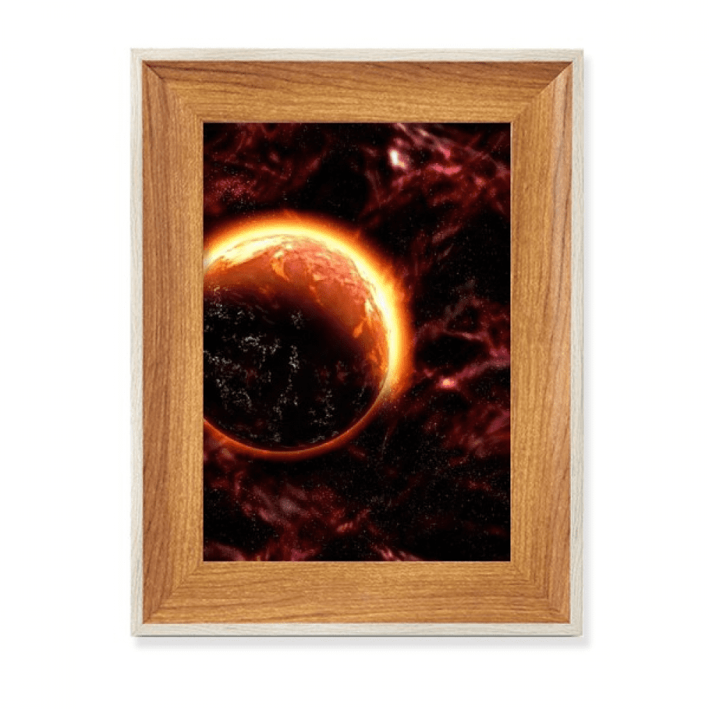 Red Planet Dark Universe Desktop Wooden Photo Frame Display Picture Art ...