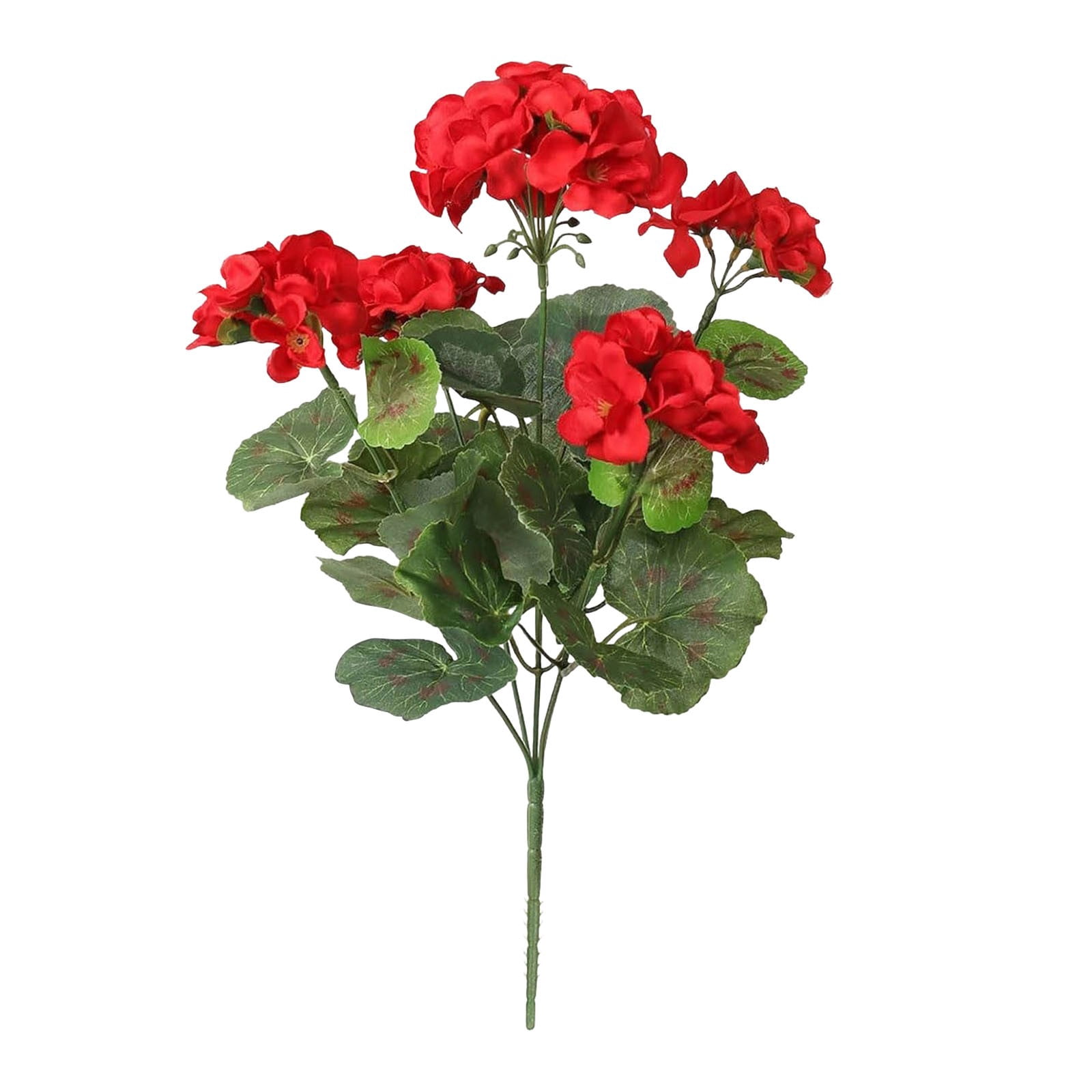 Red Plastic Artificial Geranium Flower Bouquet With Realistic Petal ...