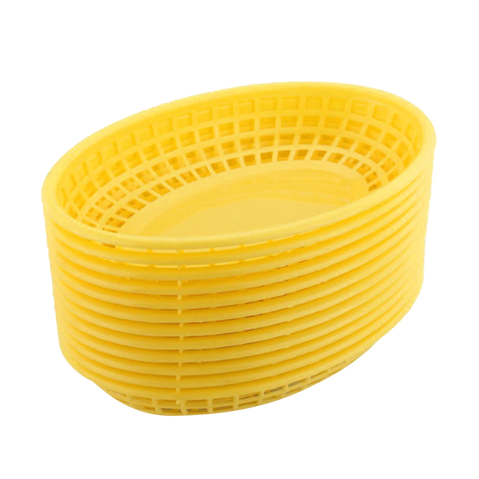 Red Plastic Baskets for Food,Reusable Oval Fast Food Baskets 12pcs ...