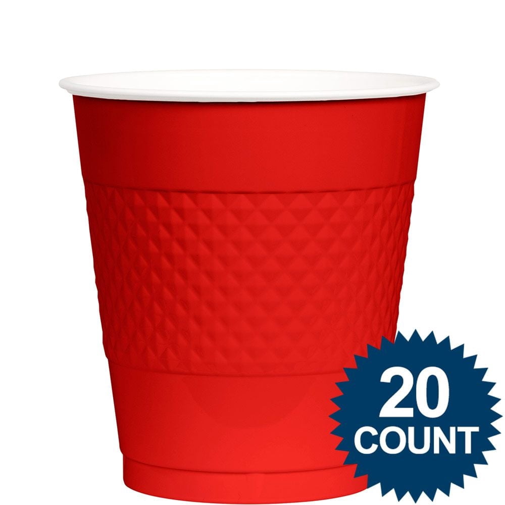 Red Plastic Cups, 12 oz. (20 count) - Walmart.com