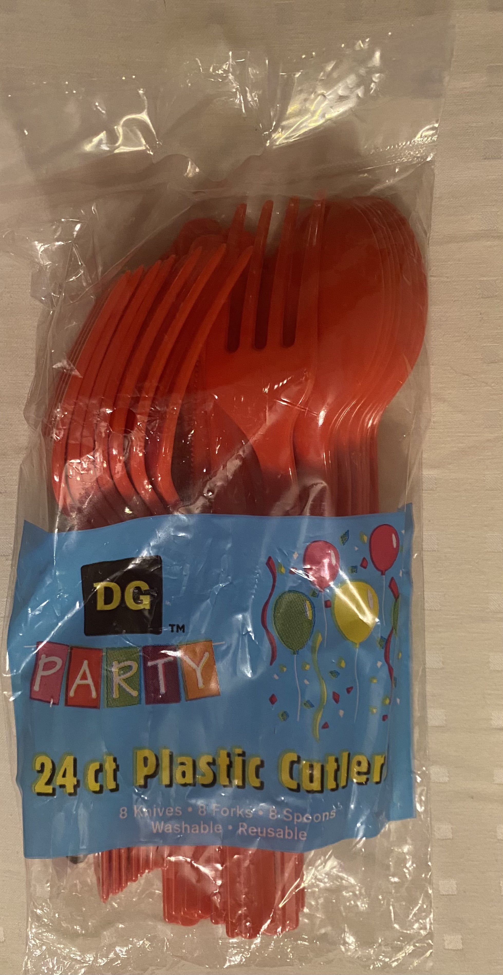 Red Plastic Cutlery Forks Spoons Knives Unique Industries , 24 ct ...