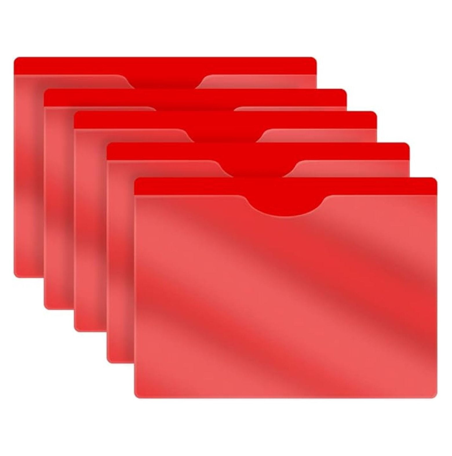 Red Plastic Folders with Closed Sides, , Letter Size, Clear Front Top ...