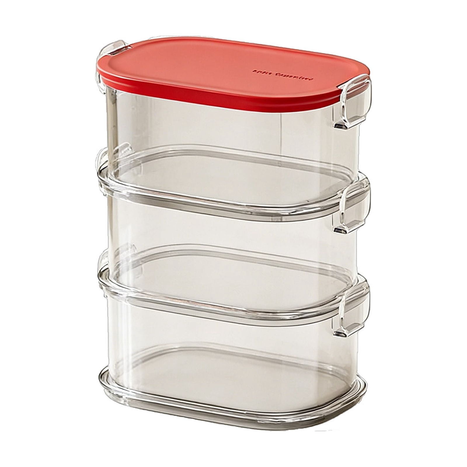 Red Plastic Food Storage Containers, 4.72x3.14x2.16in, Transparent ...