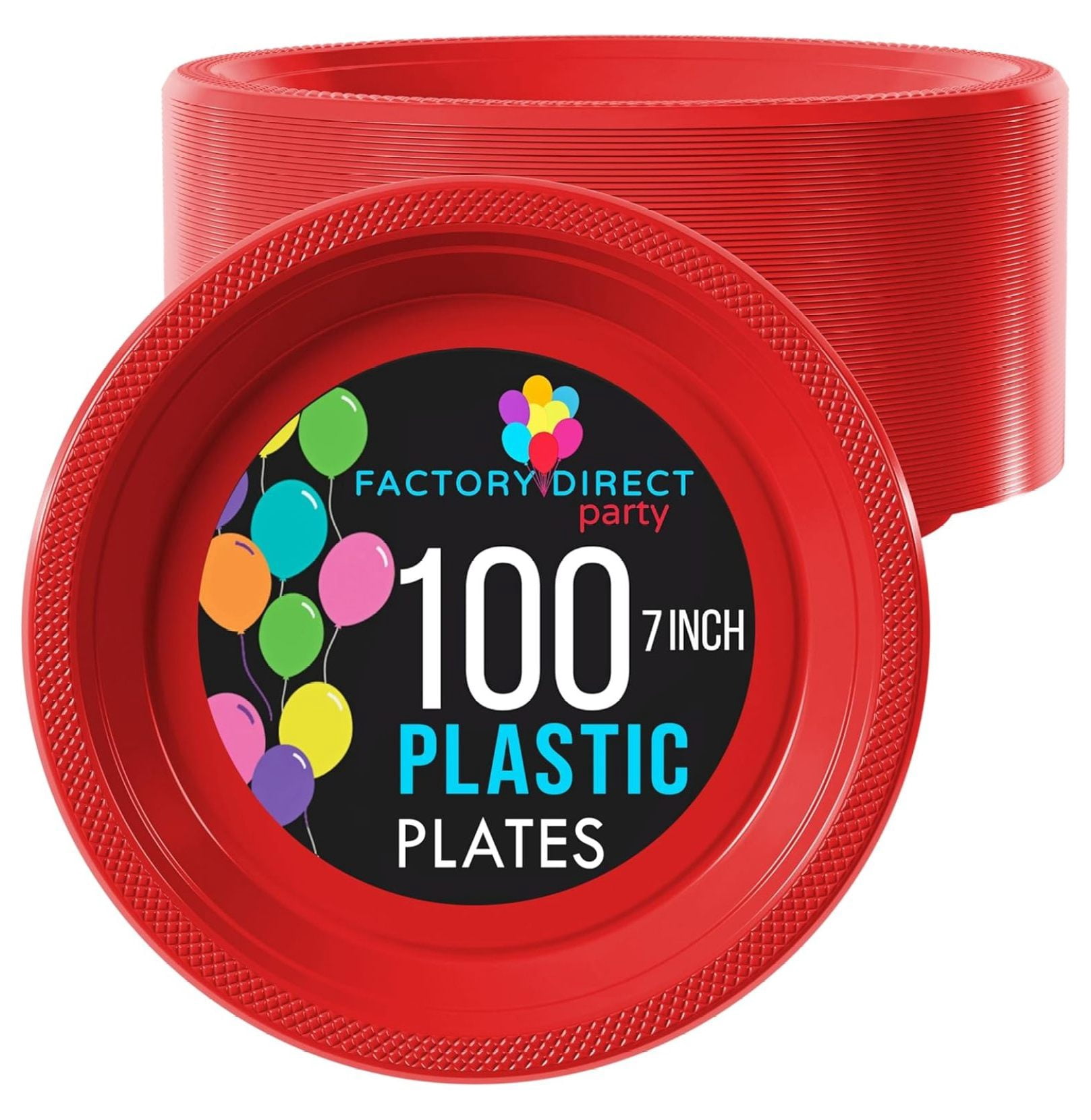 Red Plastic Plates For Party 7" Red Disposable Plates For Party ...