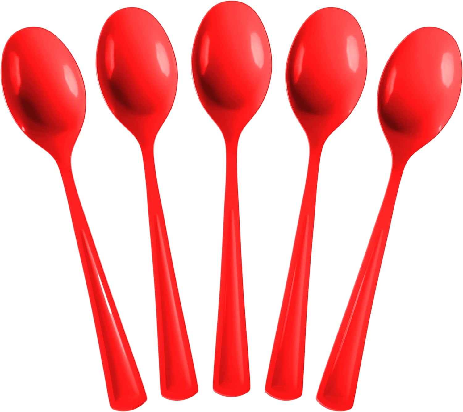 Red Plastic Spoons 50 Pieces Red Spoons Disposable Utensils Heavy Duty ...
