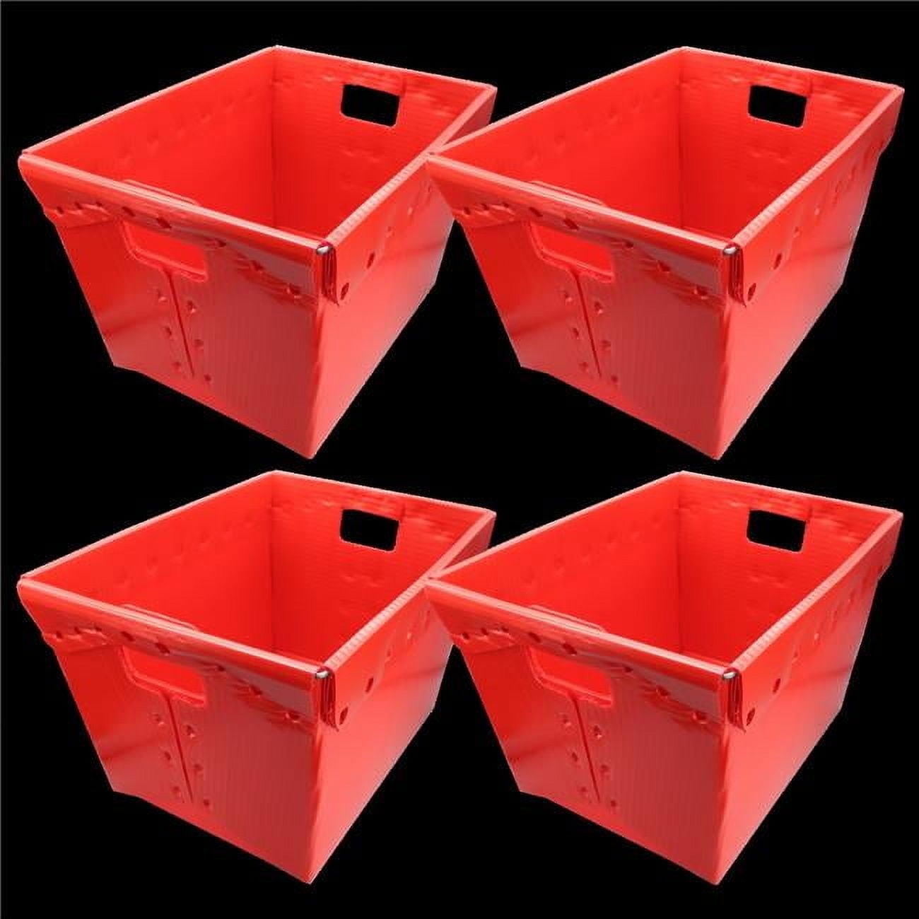 Red Plastic Storage Postal Tote - 4 Pack - Walmart.com
