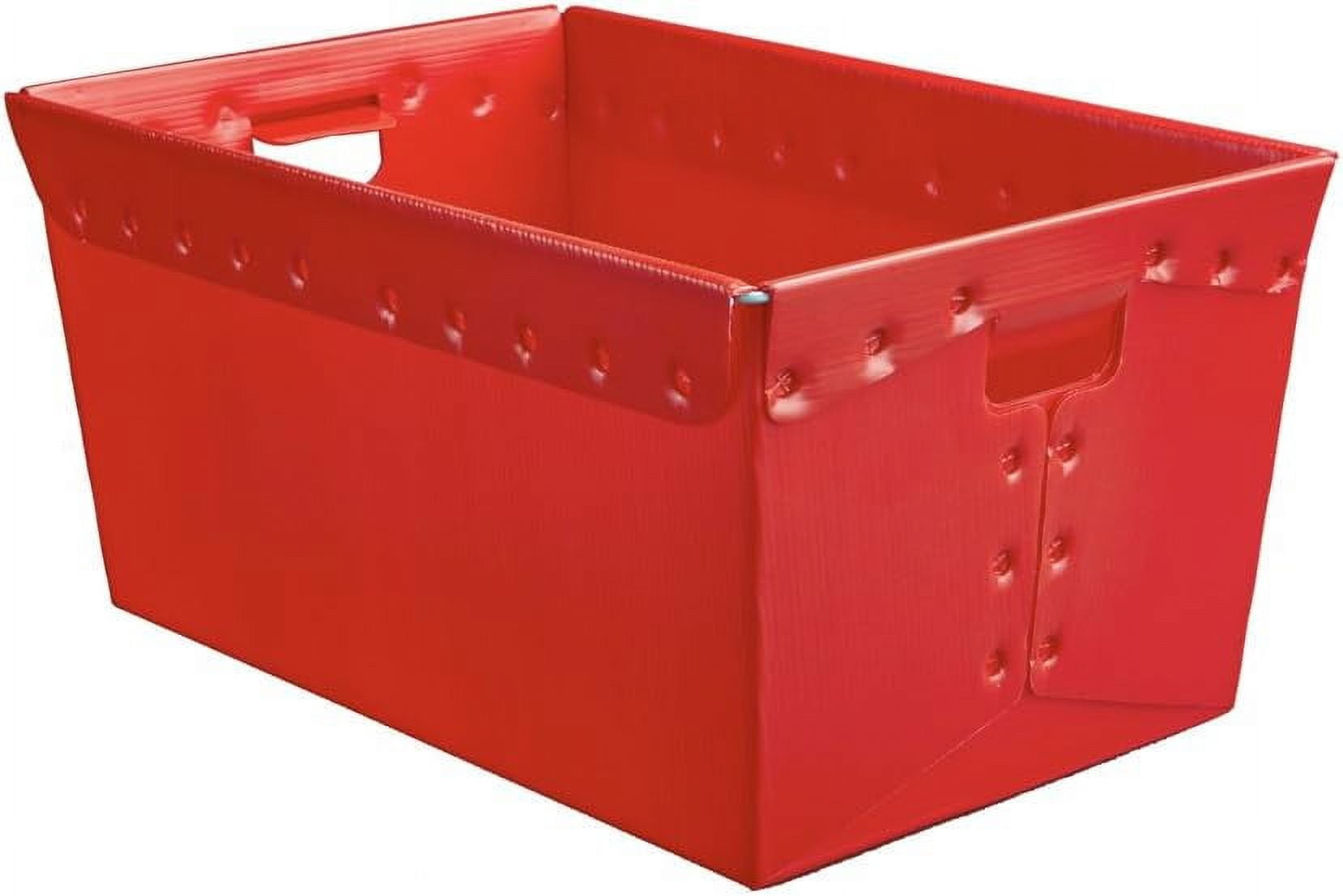 Red Plastic Storage Totes and Stackable Storage Bins - Industrial ...