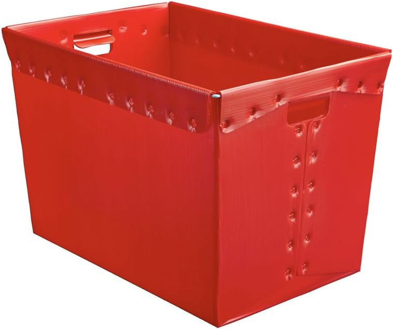 Red Plastic Storage Totes and Stackable Storage Bins - Strength ...