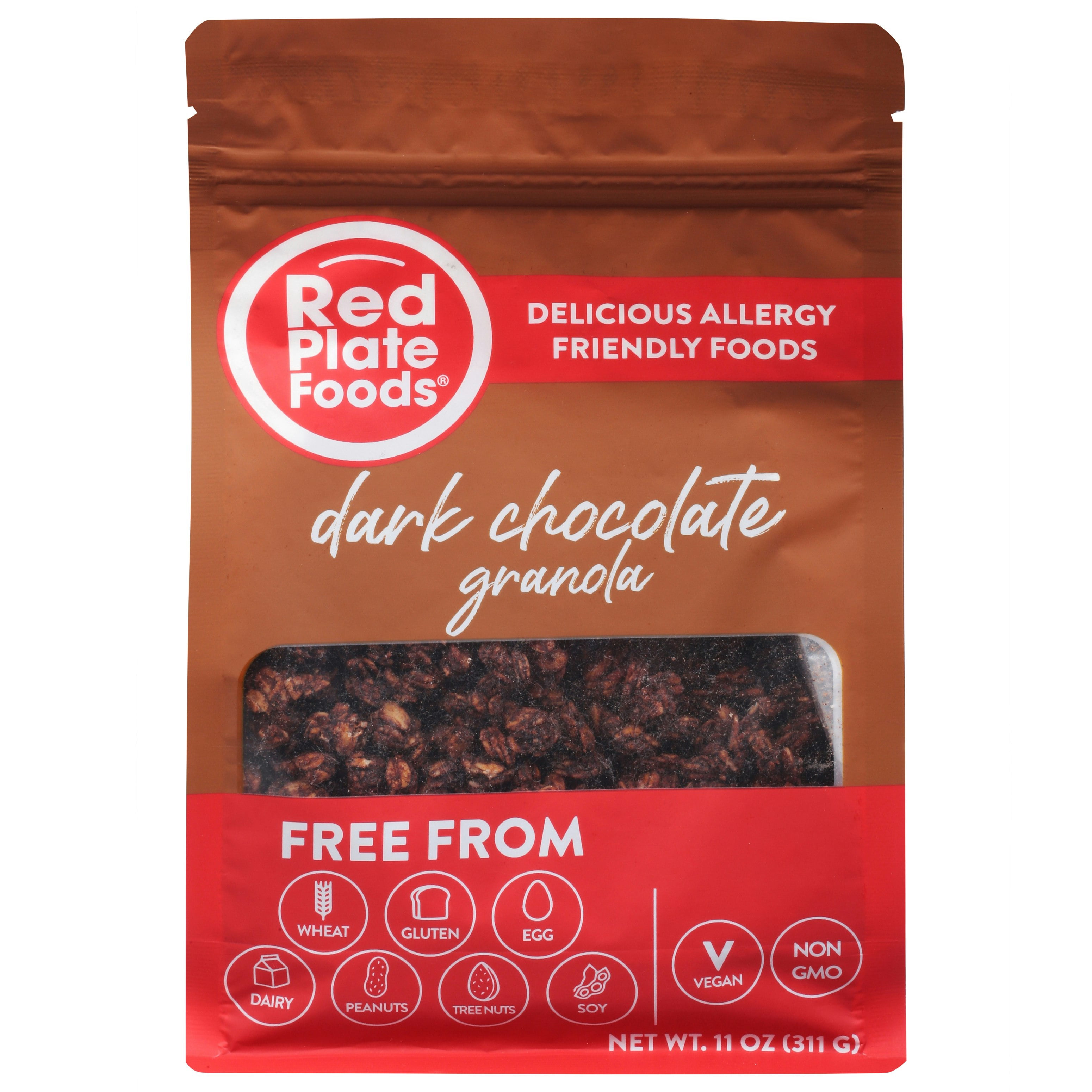 Red Plate Foods Dark Chocolate Granola 11 oz (Pack of 6) - Walmart.com