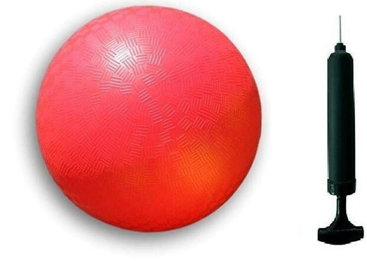 Red Playground Balls with Air Pump and Needle, Bouncy Ball Dodgeball ...