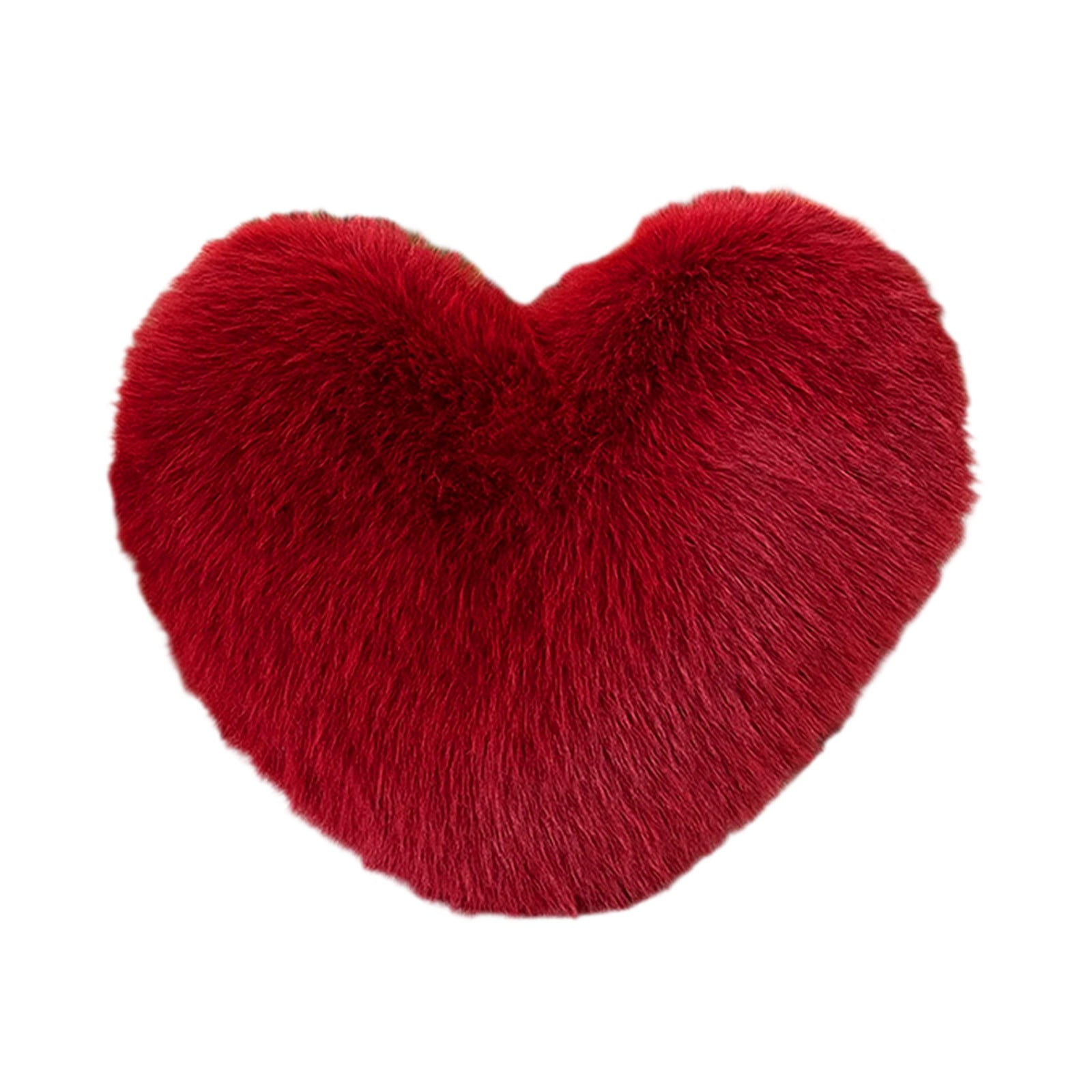 Red Plush Heart Shaped Pillow Made From Soft Polyester Fabric 15.74 ...