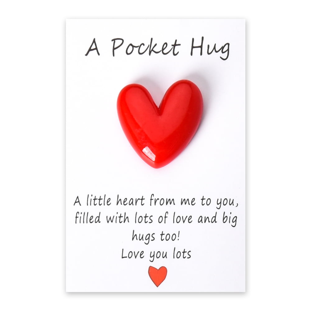 Red Pocket Hug Heart Resin for Mom Grandma Aunt Birthday Mothers Day ...