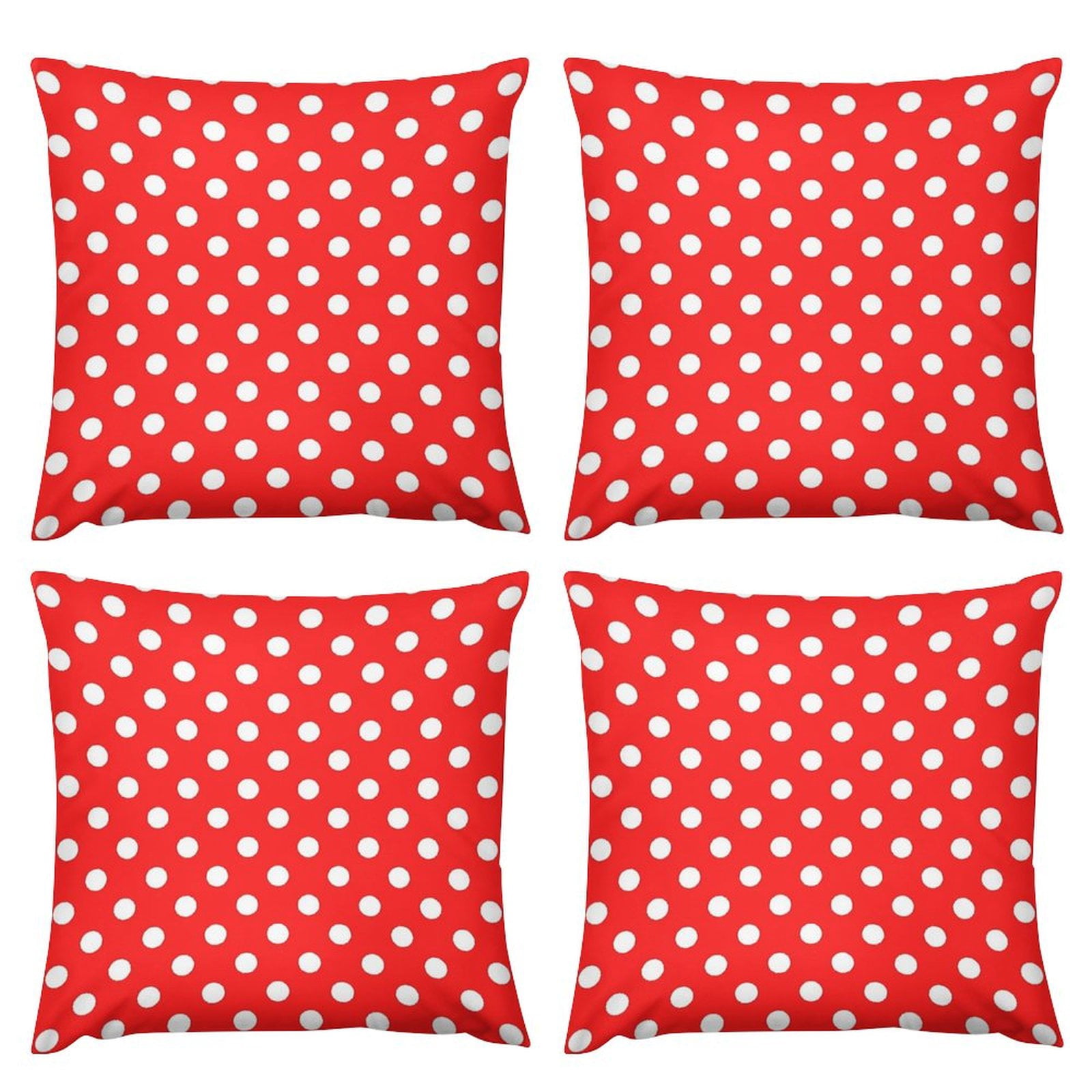 Red Polka Dot Background 4 Pcs Cushion Covers Sofa Cushion Covers Short ...