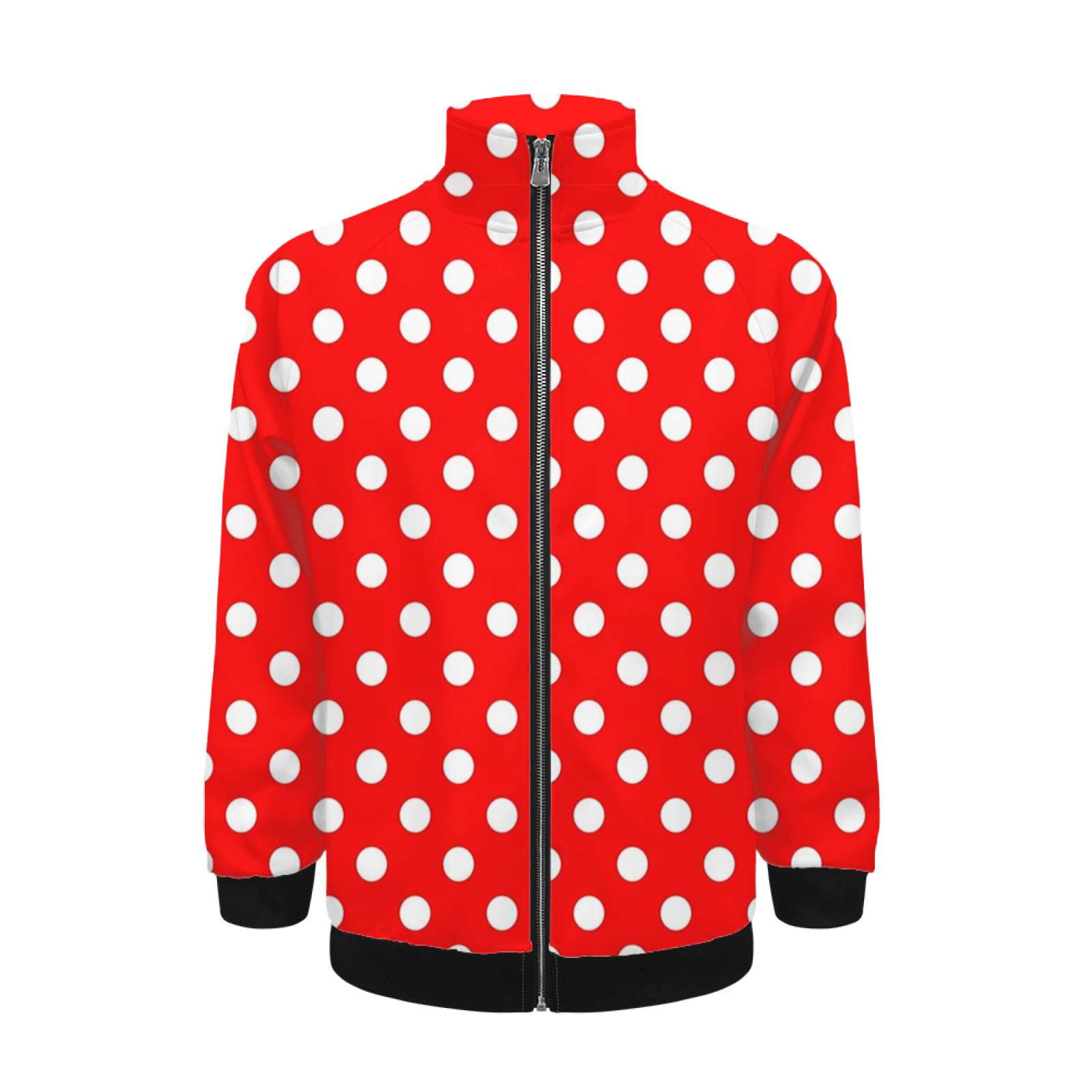 Red Polka Dot Background Jacket Men's Street Cool Long Sleeves Coat ...