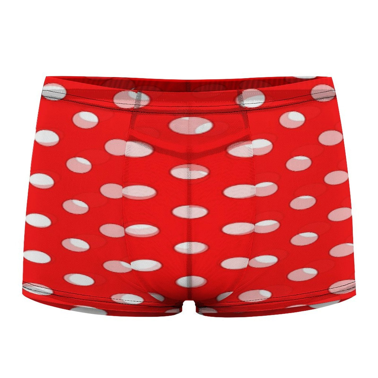 Red Polka Dot Background Men's Mesh Boxer Briefs Cooling Breathable ...