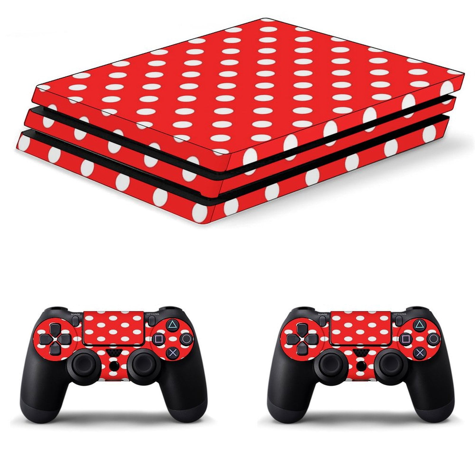 Red Polka Dot Background PS4/PS4 Pro/PS4 Slim Skin Sticker For Console ...