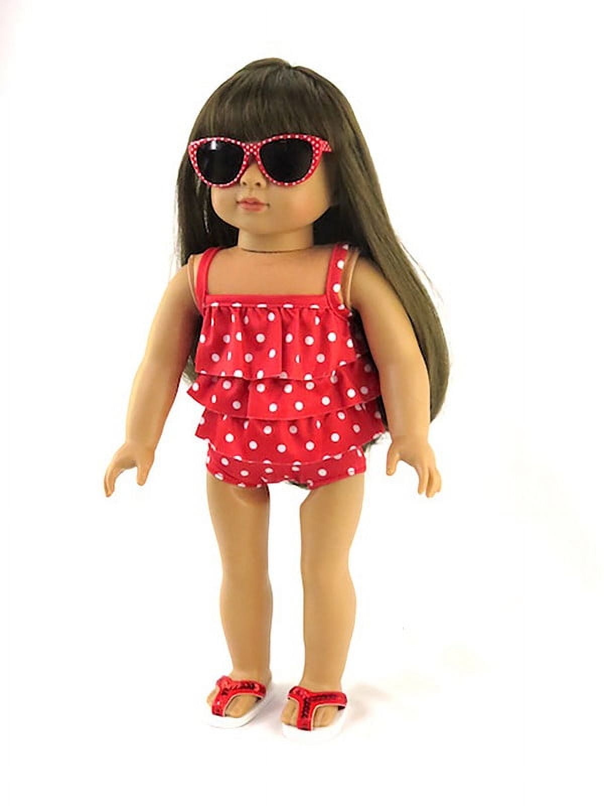 Red Polka Dot Bathing Suit for 18inch Dolls | American Fashion World ...