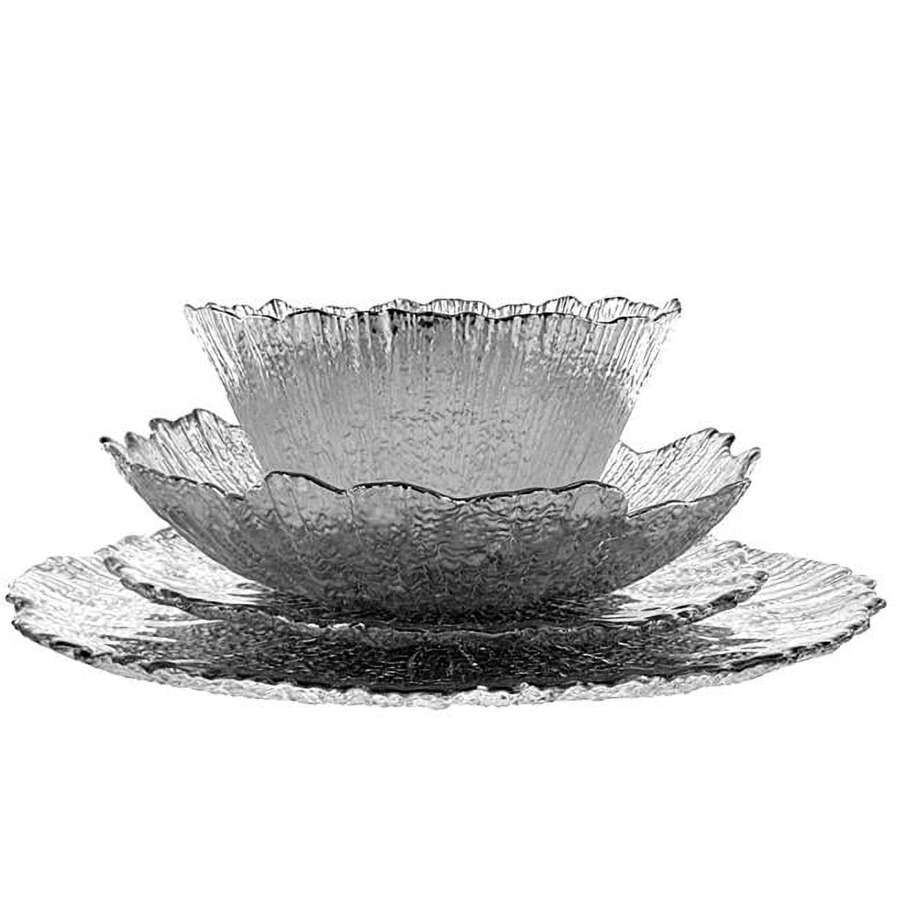 Red Pomegranate Collection 0783-2 Coral Dinnerware Set, Silver - 16 ...