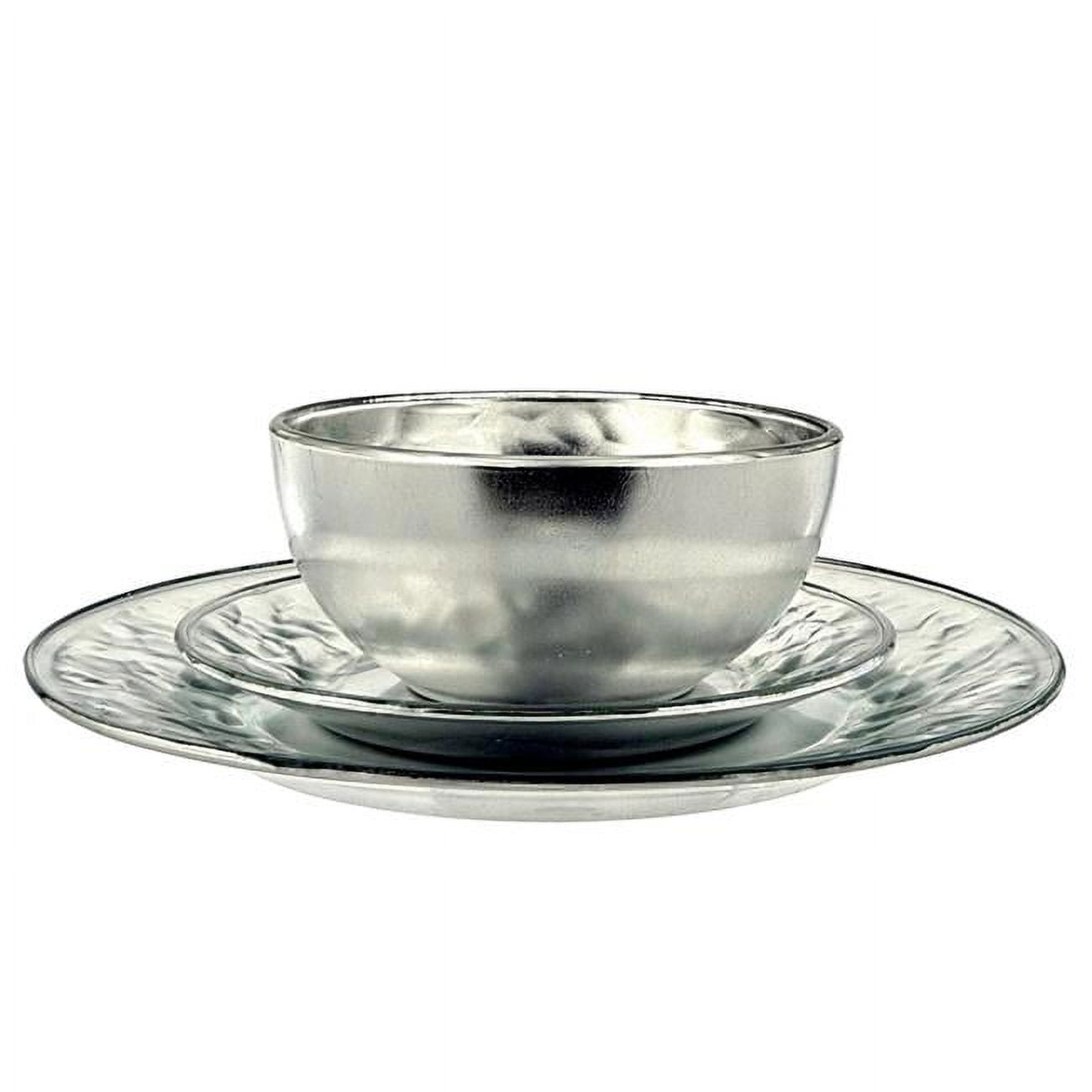 Red Pomegranate Collection 0950-2 Rocher Gilded Glass Dinnerware Set ...