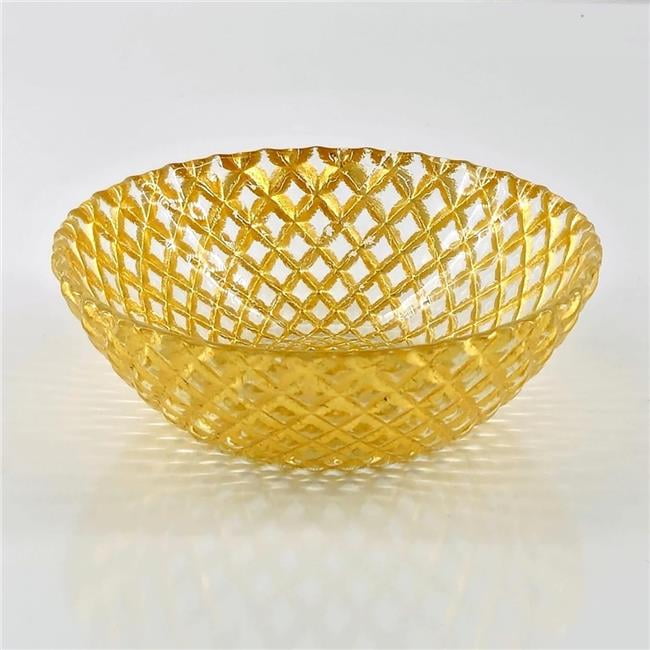 Red Pomegranate Collection R1651-1 Pavo Gilded Glass Side Bowl, Gold ...