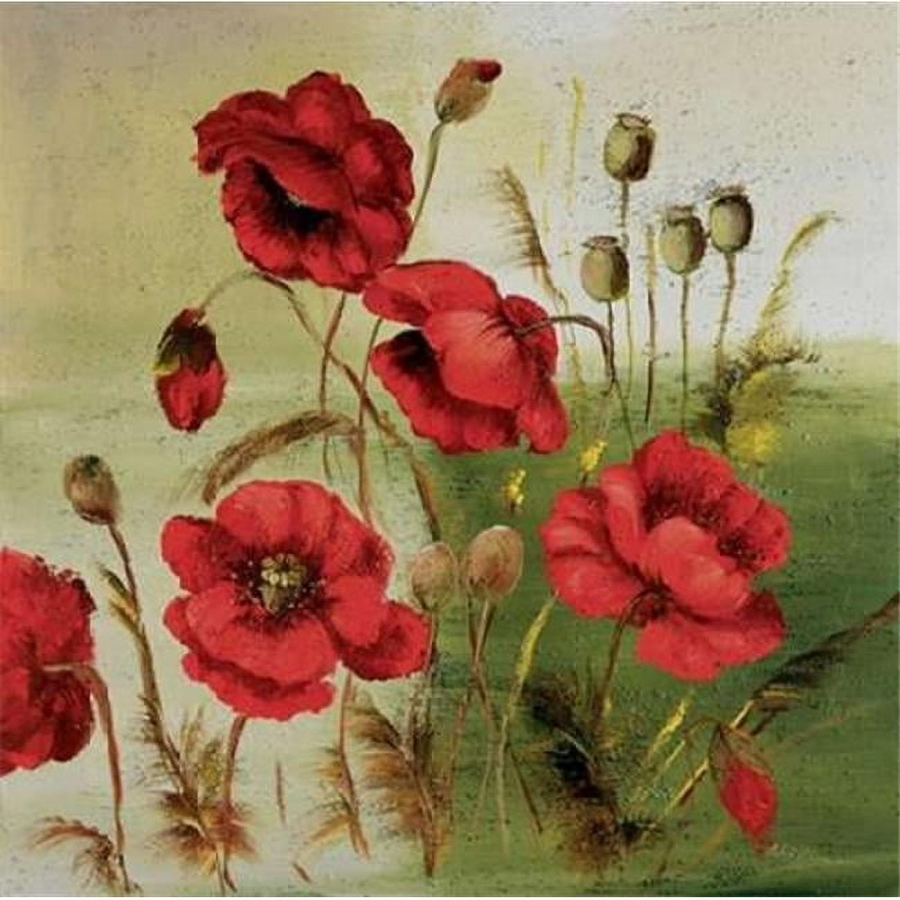 Red Poppies Composition I Poster Print by Katharina Schottler, 12 x 12 ...