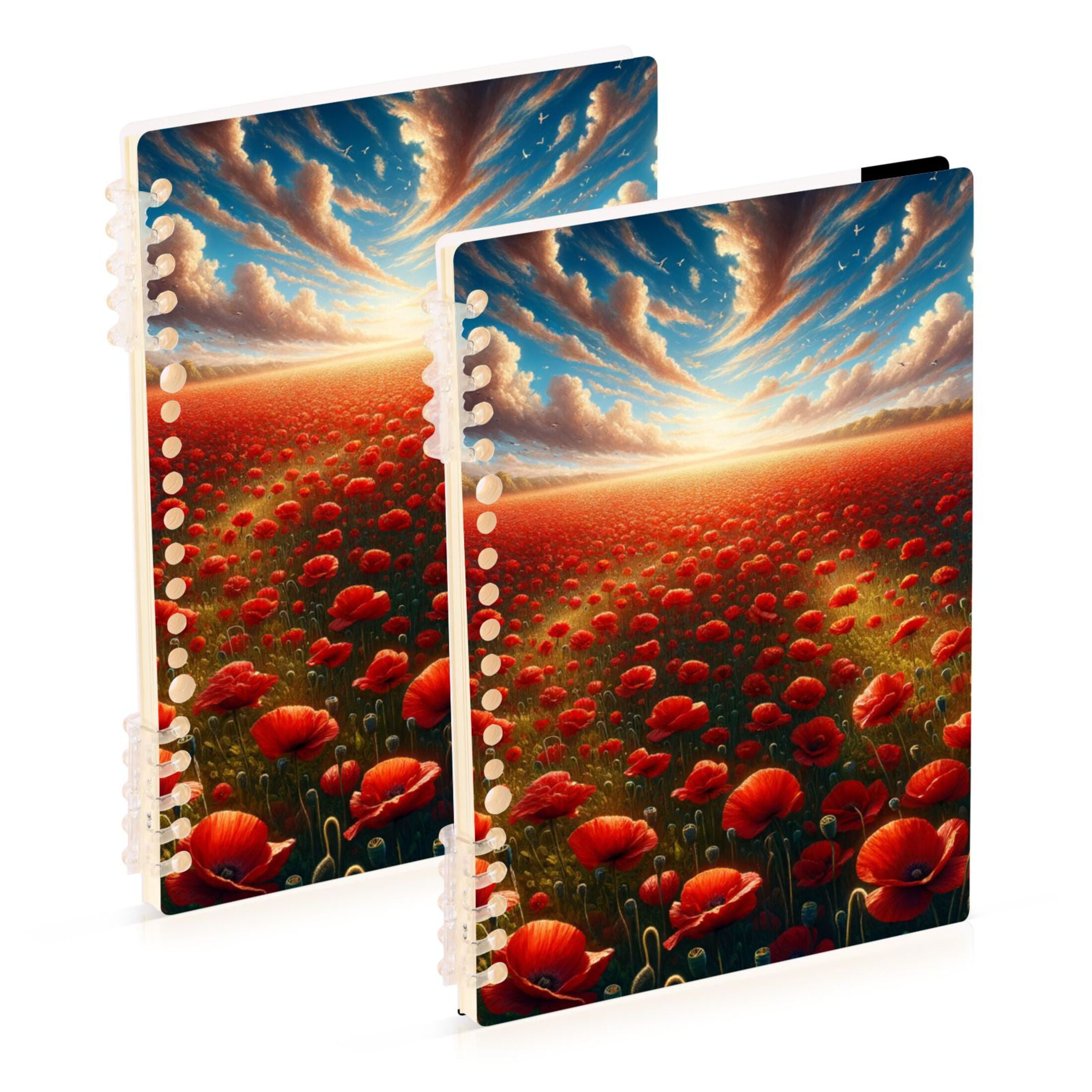 Red Poppies Ring Binder Notebook Journey Note Diary College Ruled ...