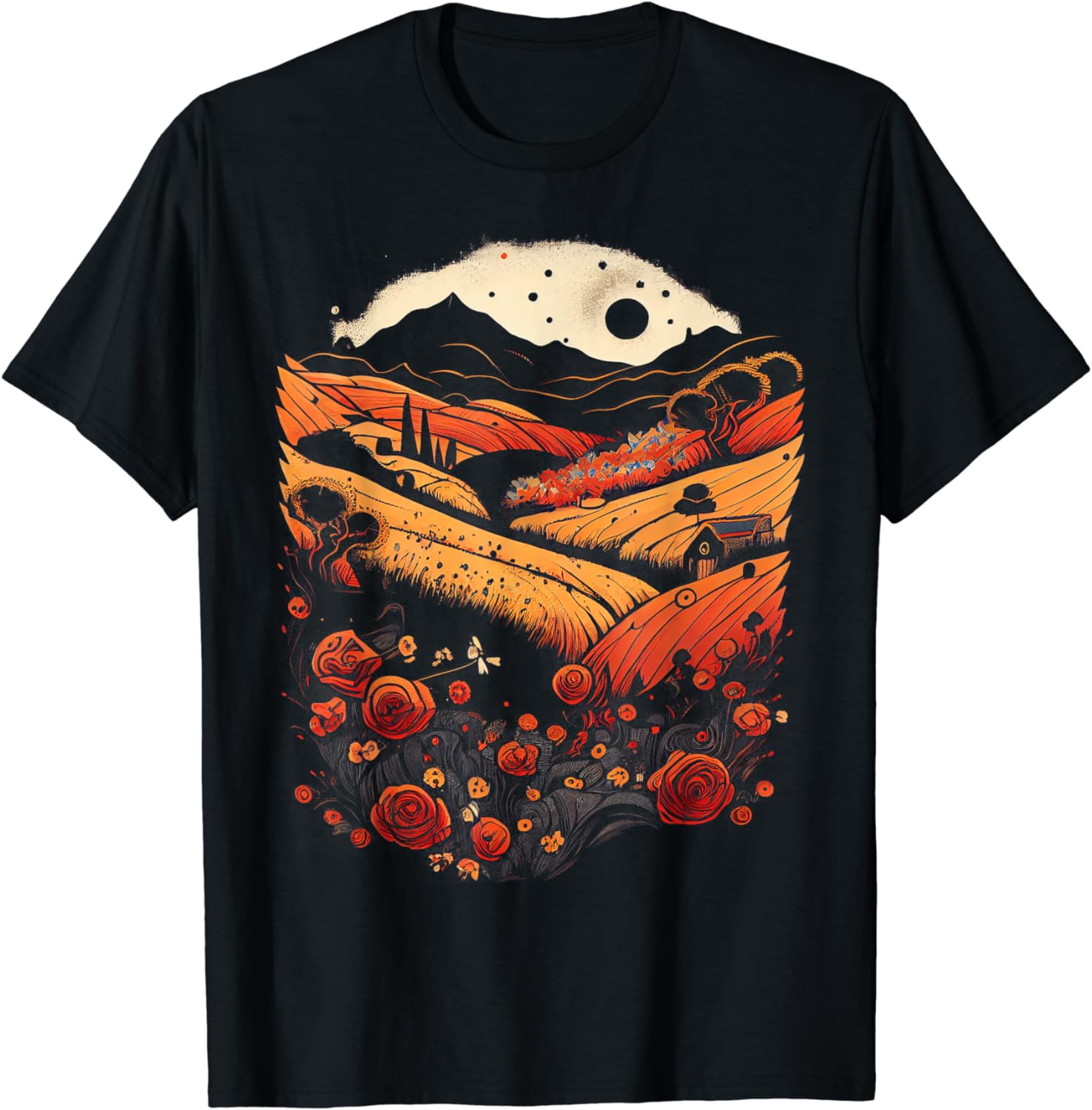 Red Poppy Fields Japan Flower Graphic Tees for Men Women T-Shirt ...