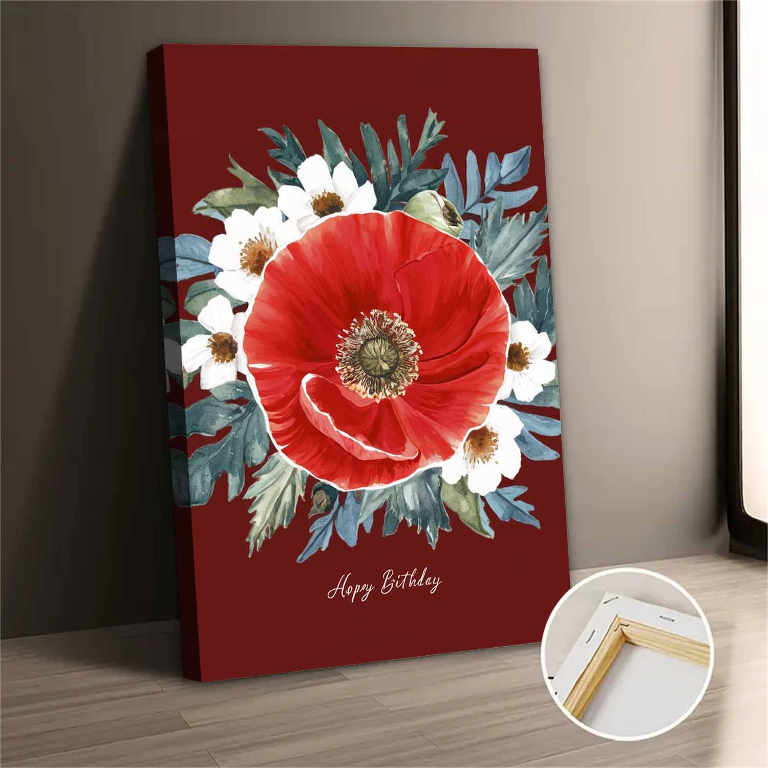 Red Poppy Flower Canvas Wall Art, Floral Wall Paintings, Aesthetic ...