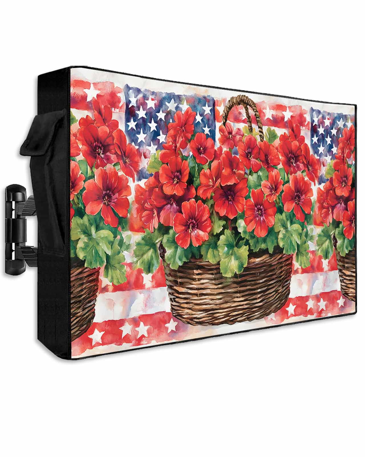 Red Poppy Flower Outdoor TV Cover 48 to 50 Inch Weatherproof, Rustic ...