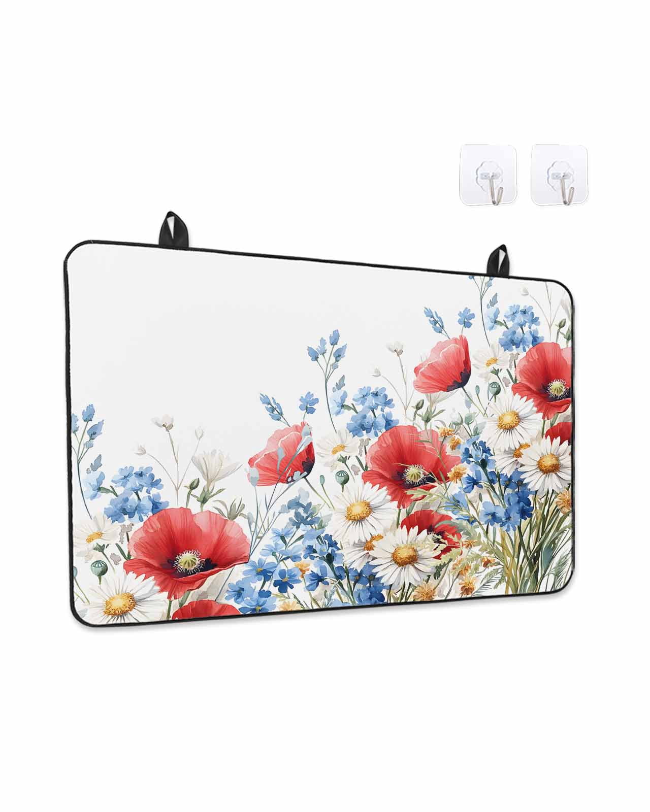 Red Poppy Flower Stove Top Covers for Electric Stove, Kitchen Glass ...