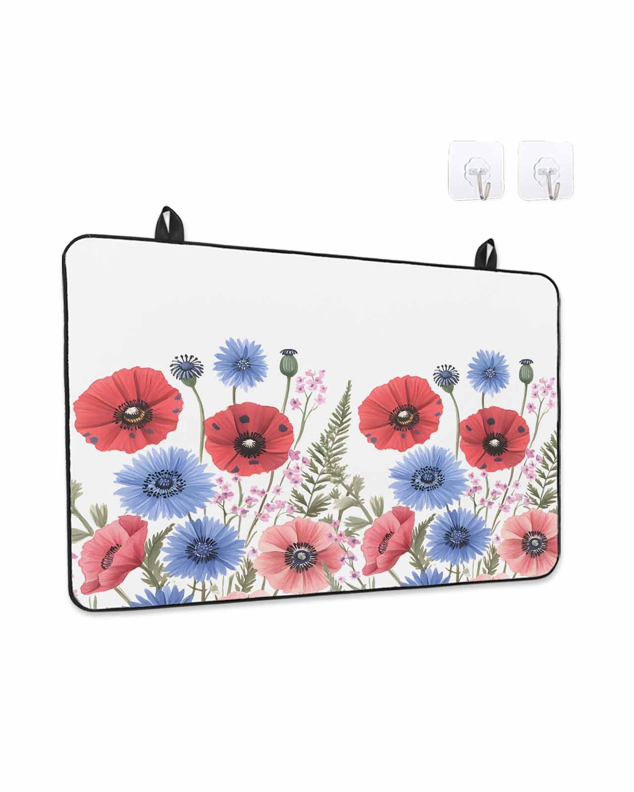 Red Poppy Flower Stove Top Covers for Electric Stove, Kitchen Glass ...