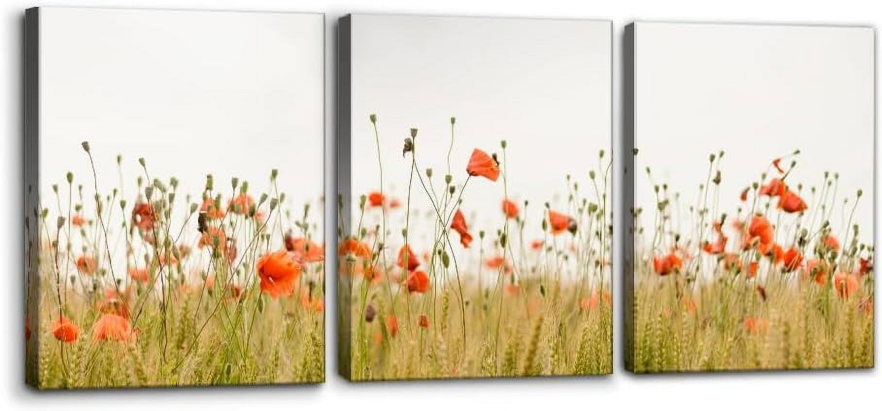 Red Poppy Flowers Canvas Wall Art Print Poppy Field Painting Wall Decor ...