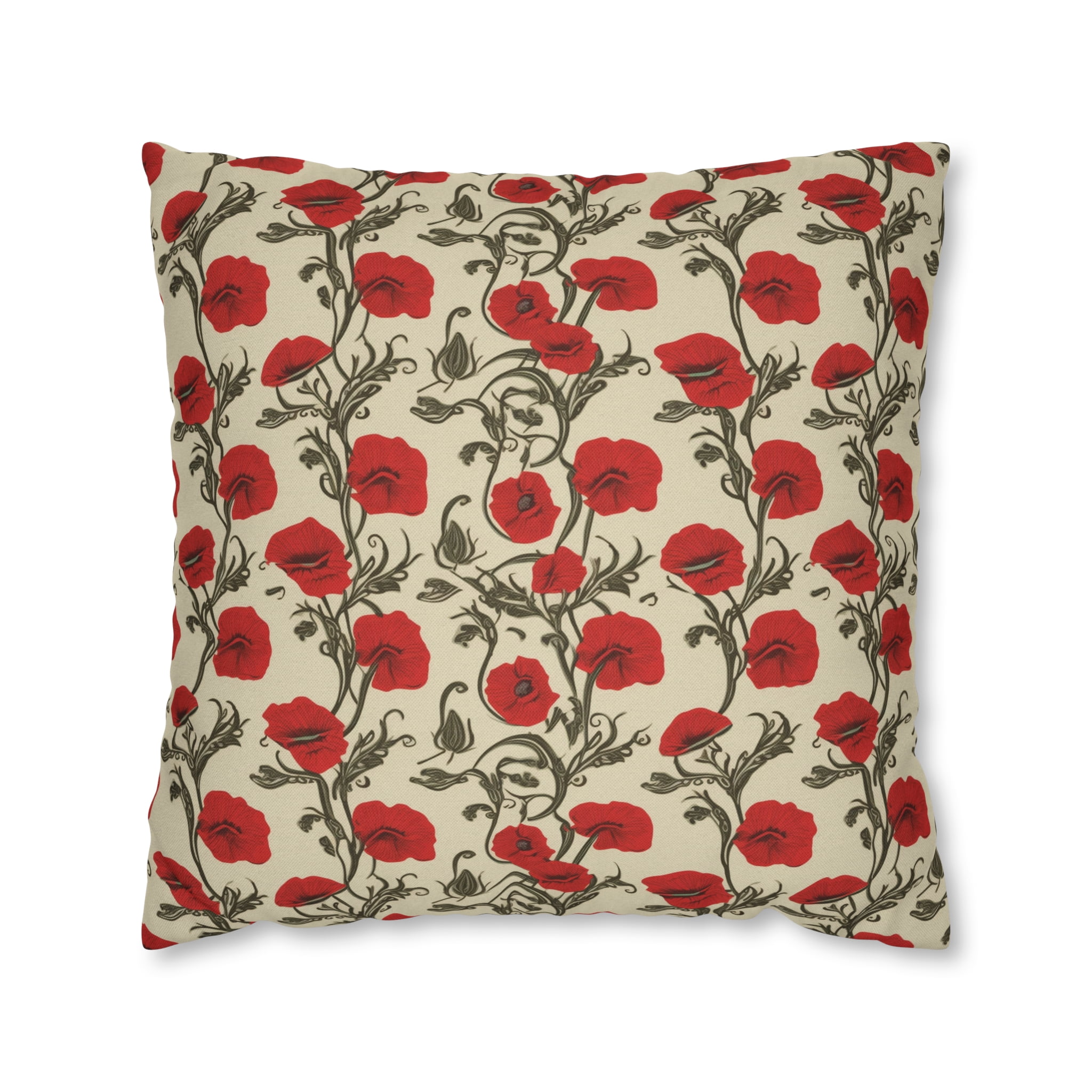 Red Poppy Pillow Case - Floral Design - Walmart.com
