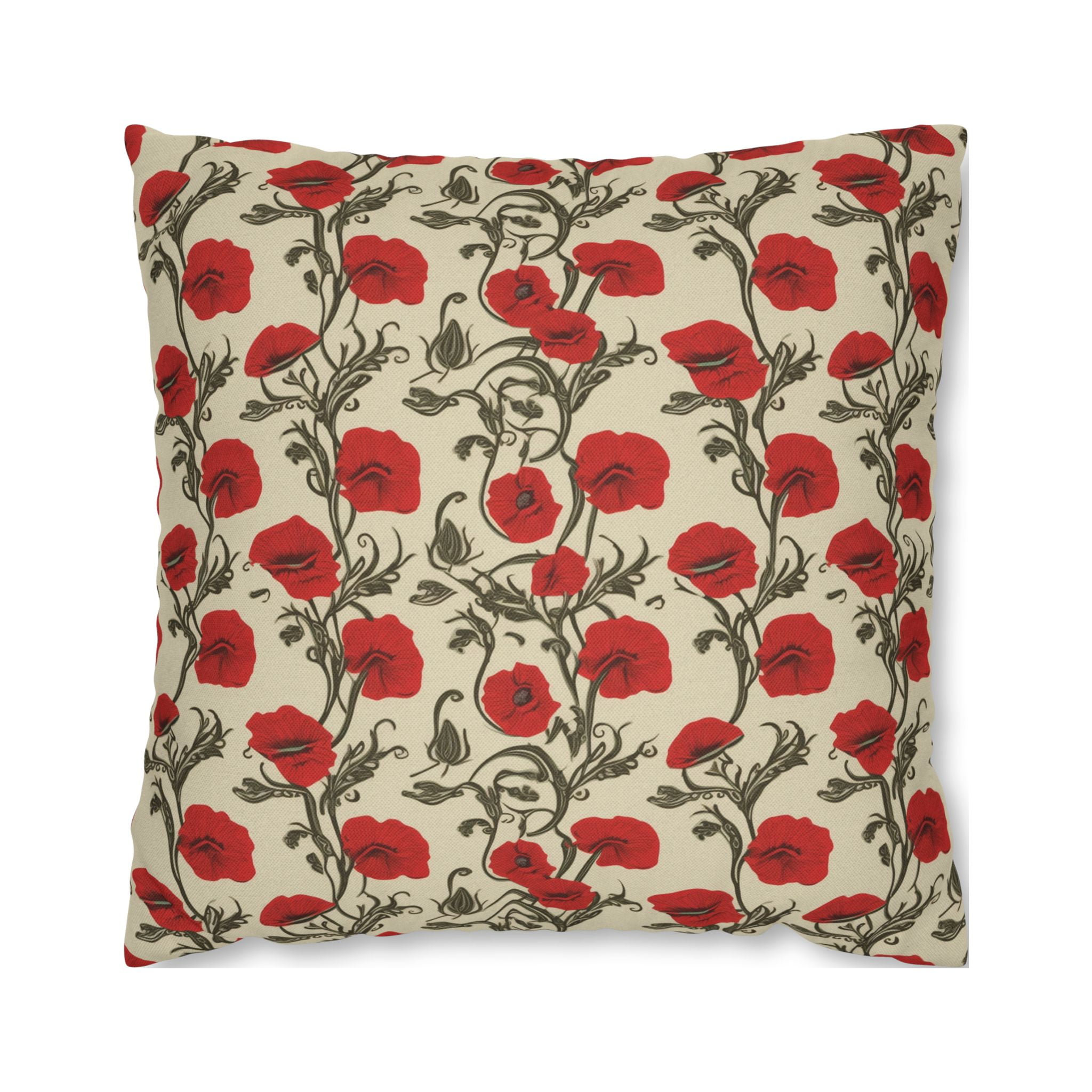 Red Poppy Pillow Case - Floral Design - Walmart.com