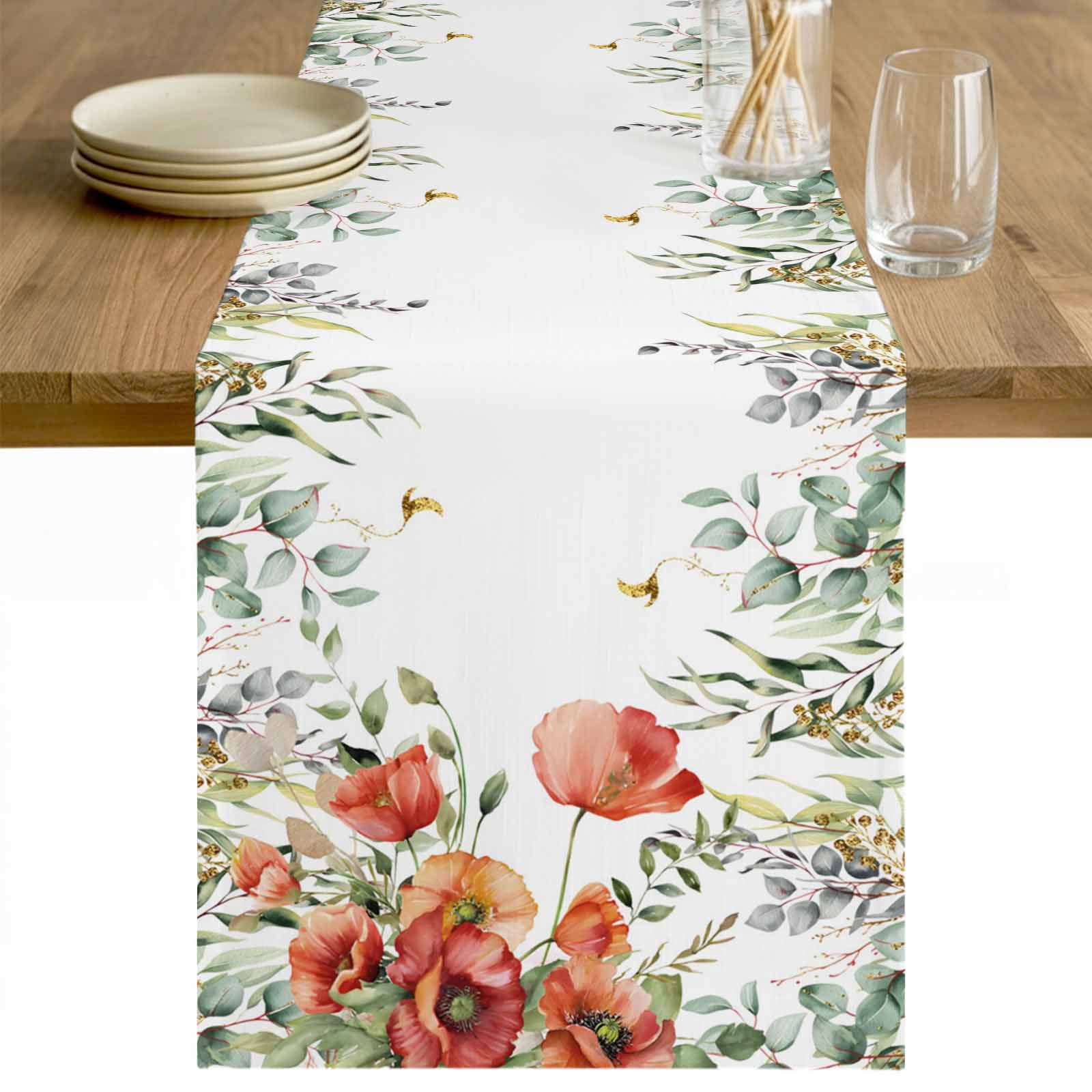 Red Poppy Table Runner 108 Inches Long Farmhouse Dress Scarves, Spring ...