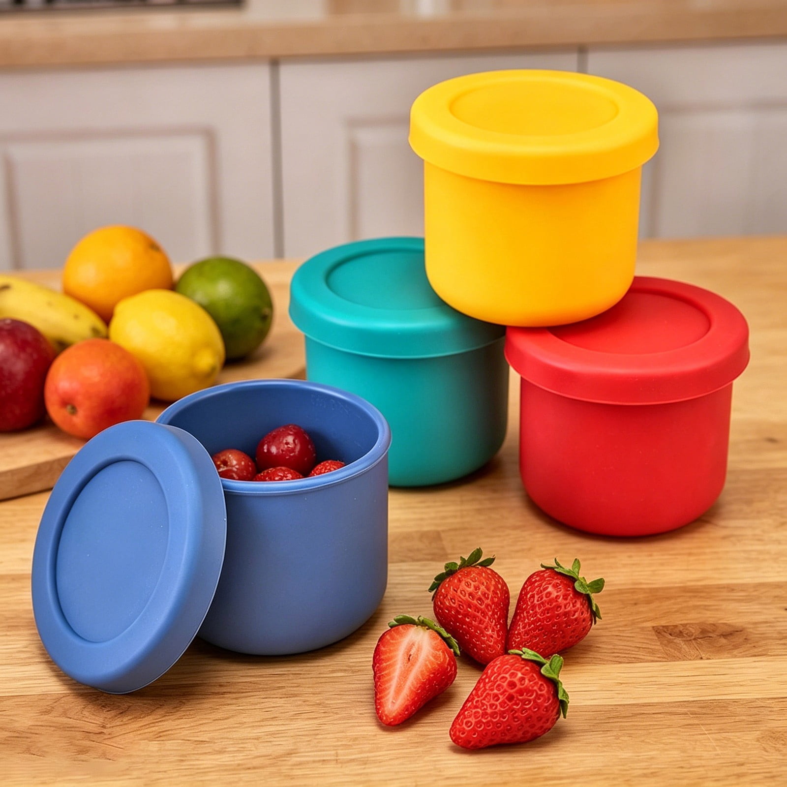 Red Portable Silicone Meal Box Durable Food Storage Organizer - Walmart.com