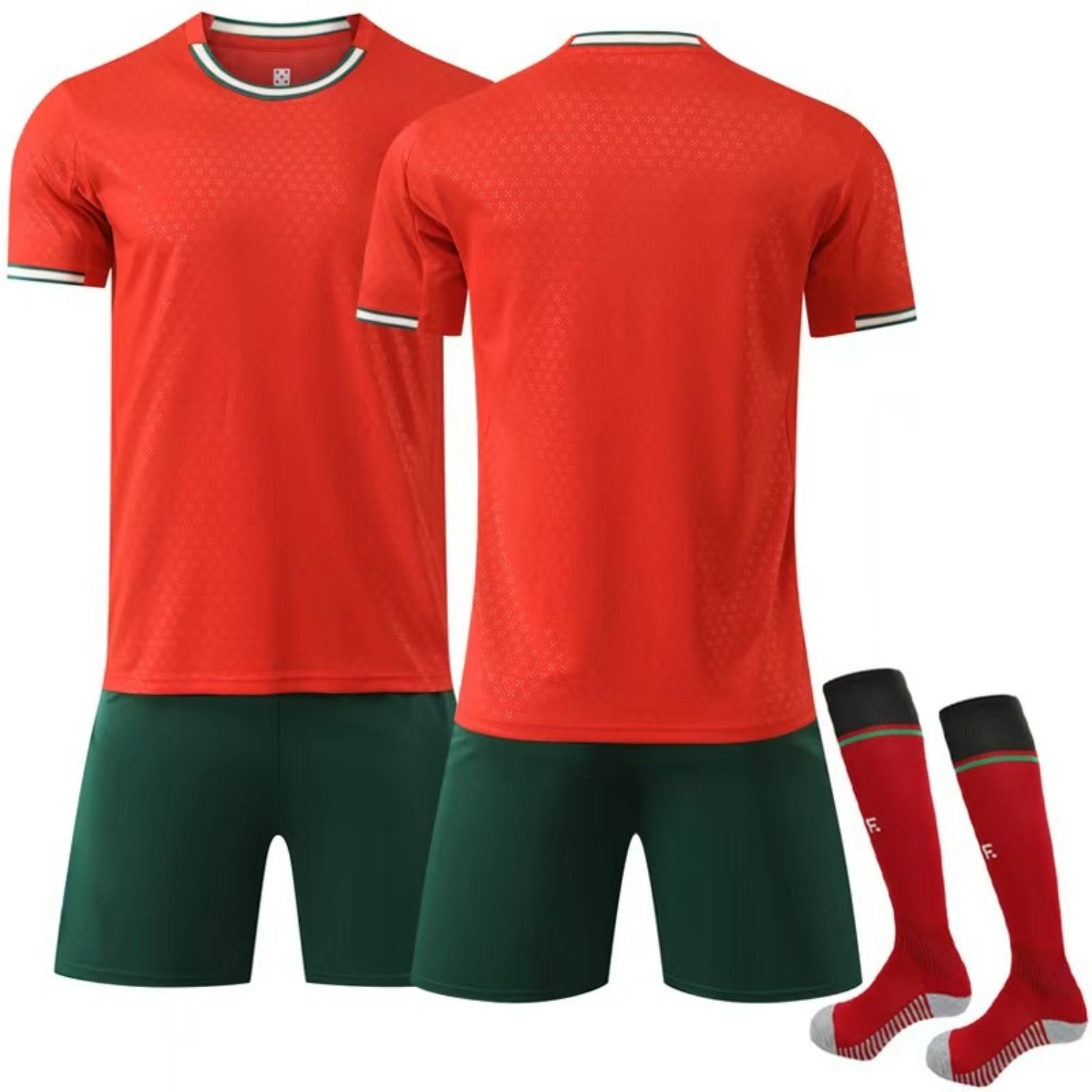 Red Portugal 2025 Home Activewear Soccer Fans Training Jerseys Kits ...