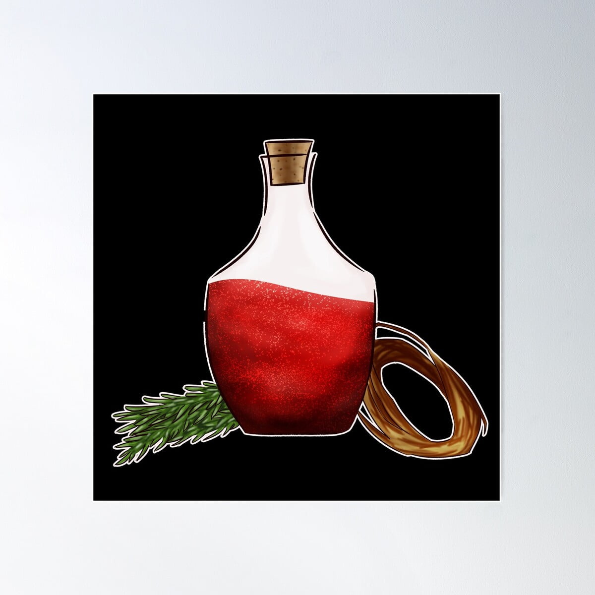 Red Potion Bottle - Strength Poster Wall Art, Modern Wall Decor For ...