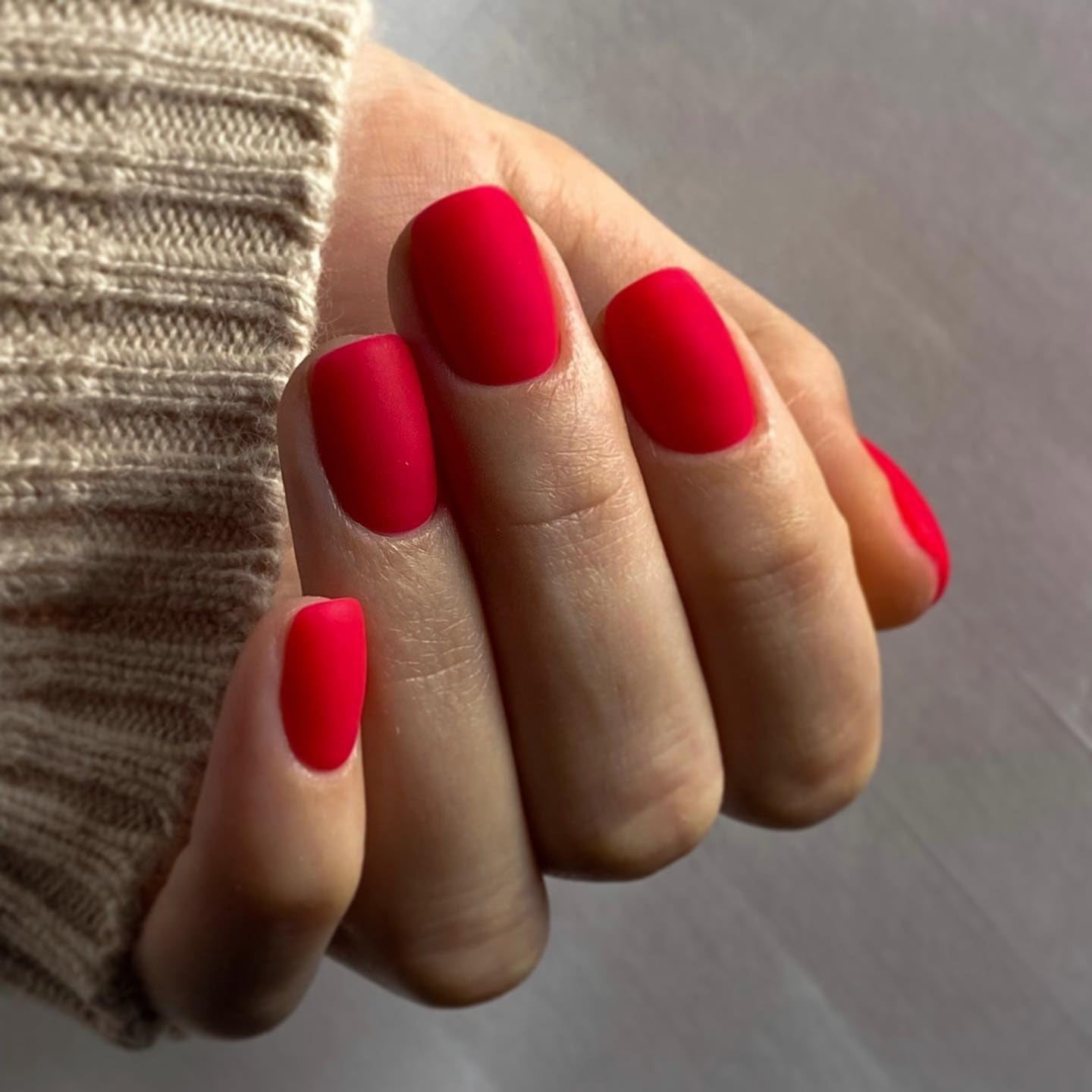 Red Press On Nails Short Square, Glue on Nails,Short Fake Nails Acrylic ...