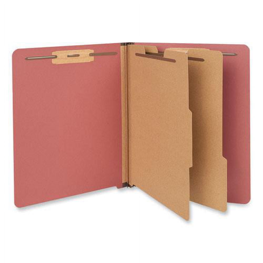 Red Pressboard End Tab Classification Folders, 2" Expansion, 2 Dividers ...