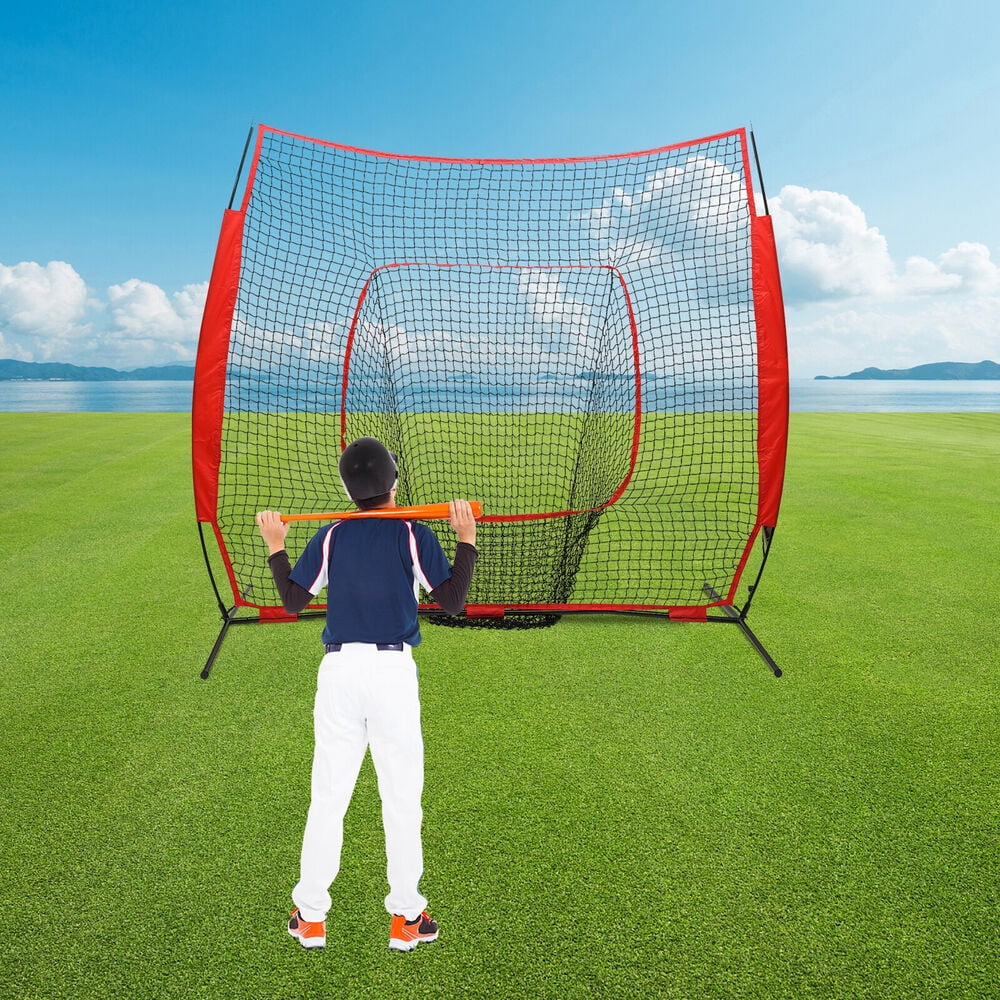 Red Pro Baseball Softball Hitting Pitching Net Baseball Backstop ...