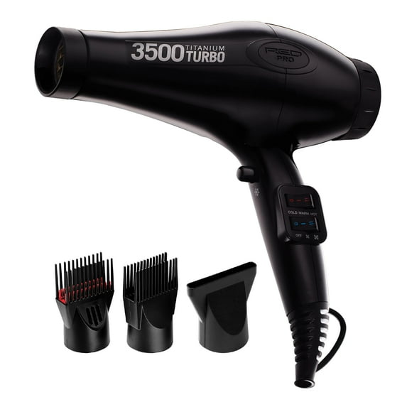 Red Pro Hair Dryer 3500W Turbo Titanium Blow Dryer with Detangler Comb ...