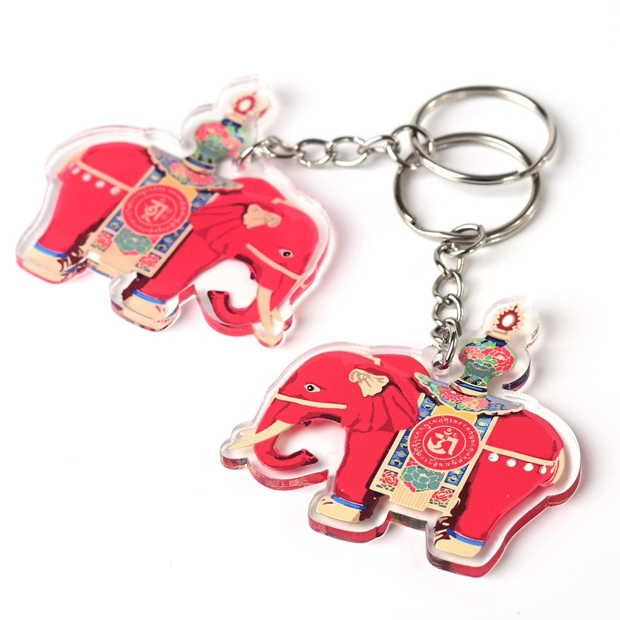 Red Prosperity Elephant Feng Shui Amulet Keychains, Symbol of Anti ...