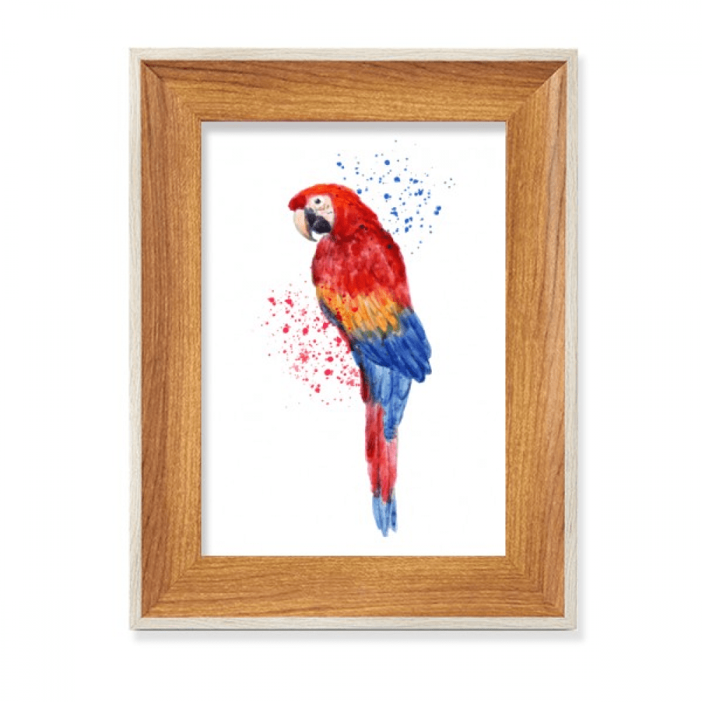 Red Psittaciformes Parrot Bird Desktop Wooden Photo Frame Display ...