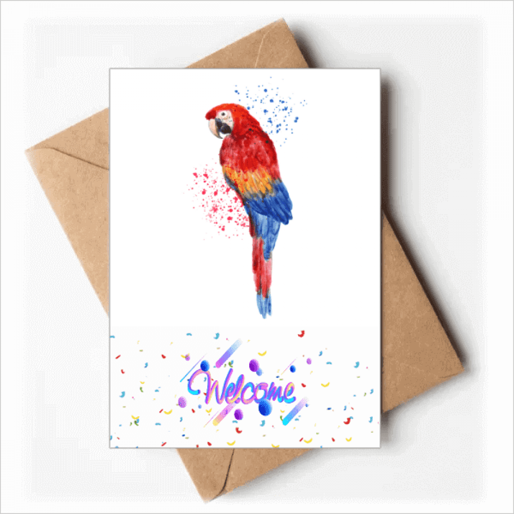 Red Psittaciformes Parrot Bird Welcome Back Greeting Cards Envelopes ...