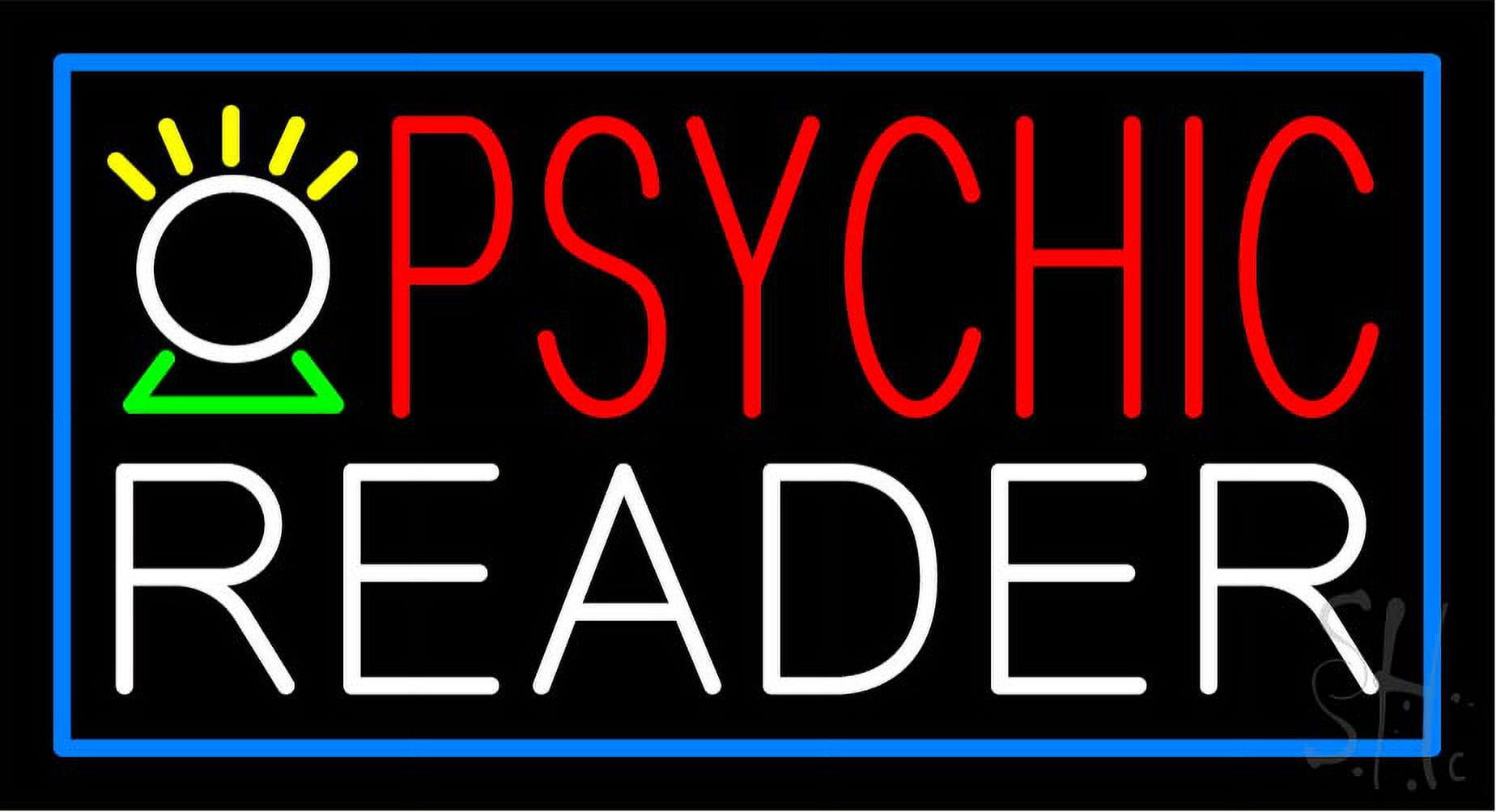 Red Psychic Reader Blue Border LED Neon Sign 13" Tall x 24" Wide ...